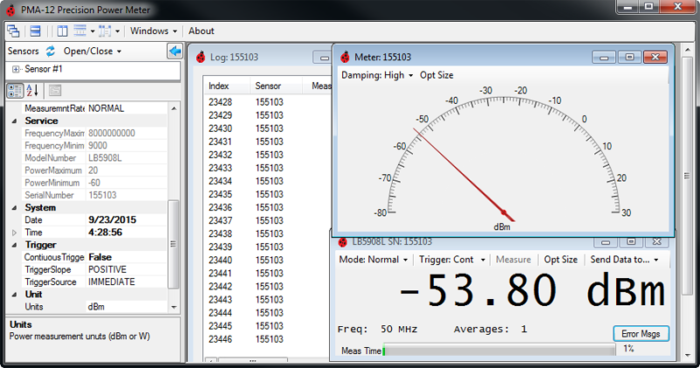 LadyBug PMA-12 Precision Power Meter Software Application